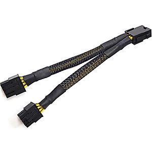 TeamProfitcom CPU 8 Pin Splitter ATX CPU 8 Pin Female to Dual 8(4+4) Pin Male EPS 12V for Motherboard Power Adapter Cable Sleeved EPS Y-Splitter 9 inches (Not GPU PCIe Splitter)