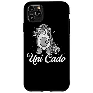 iPhone 11 Pro Max Uni Cado, Cute Avocado, Funny Unicorn, Guacamole, Vegan Case