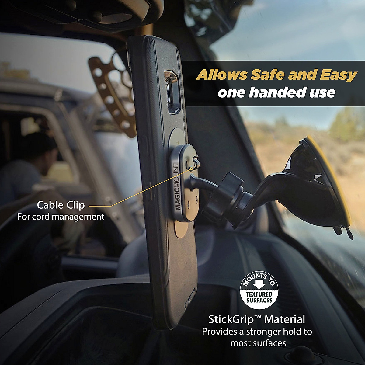 Scosche MPWD2PK-UB MagicMount Pro Magnetic Car Phone Holder Mount with Suction Cup - 360 Degree Adjustable Head, Universal with All Devices - Suction Mount - Pack of 2