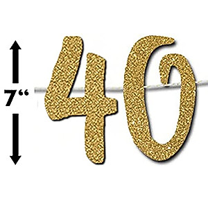 Cheers to 40 Years Banner - Premium Glitter Cardstock Paper - Larger Text for Better Visibility - Perfect Decoration for 40th Birthday Party Celebration