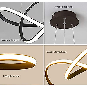 Ziplighting LED Modern Pendant Light with Remote Dimmable Pendant Lighting Stepless Dimming Chandelier Contemporary Adjustable Ceiling Fixture Light for Dining Living Room Kitchen Island