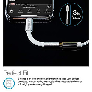 Naztech [MFi Certified] Lightning to 3.5mm Audio Adapter, for Plug & Play Convenience, Connect Your Headphone, Speakers, Car Stereo's to Your iPhone [White] 14647