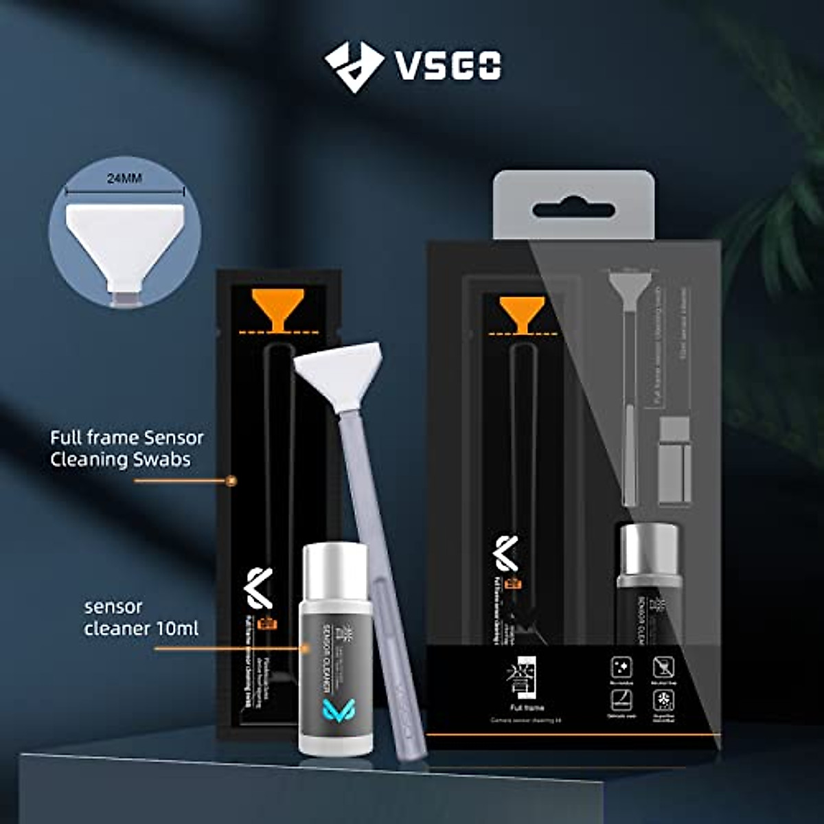 VSGO VS-S03E New Full Frame Camera Cleaning Kit 12pcs Sensor Cleaning Swab and 10ml Cleaner for Sony Nikon Canon FF CCD CMOS Clean