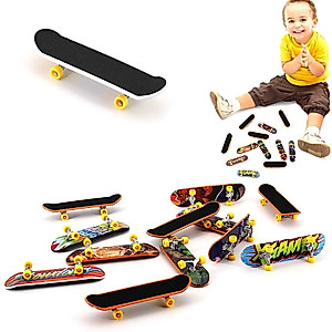 Alminionary 5pcs Finger Skateboards for Kids, Mini Skateboard Starter Kit for Finger Skater Party Supplies Props Decor Novelty Toy Gift for Kids