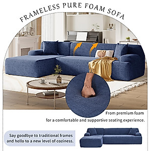 Amposei Modern Modular Sectional Sofa Large L-Shape Couch for Living Room, Bedroom, 2-Piece Free Combination Sofa Furniture, Blue