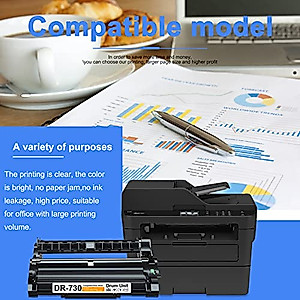 DR-730 Drum Unit Replacement for Brother DR-730 MFC-L2730DW HL-L2395DW MFC-L2710DW MFC-L2750DW HL-L2370DW HL-L2390DW DCP-L2550DW Printer, DR-760 Drum Imaging [2 Pack, 14,000 Pages/Drum Cartridge]