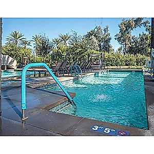 KoolGrips Comfort Cover 6 Foot Neoprene Zippered Hand Grip Rail Slip Cover Sleeve In Ground and Above Ground Swimming Pools, 1 Cover, Indian Teal Blue