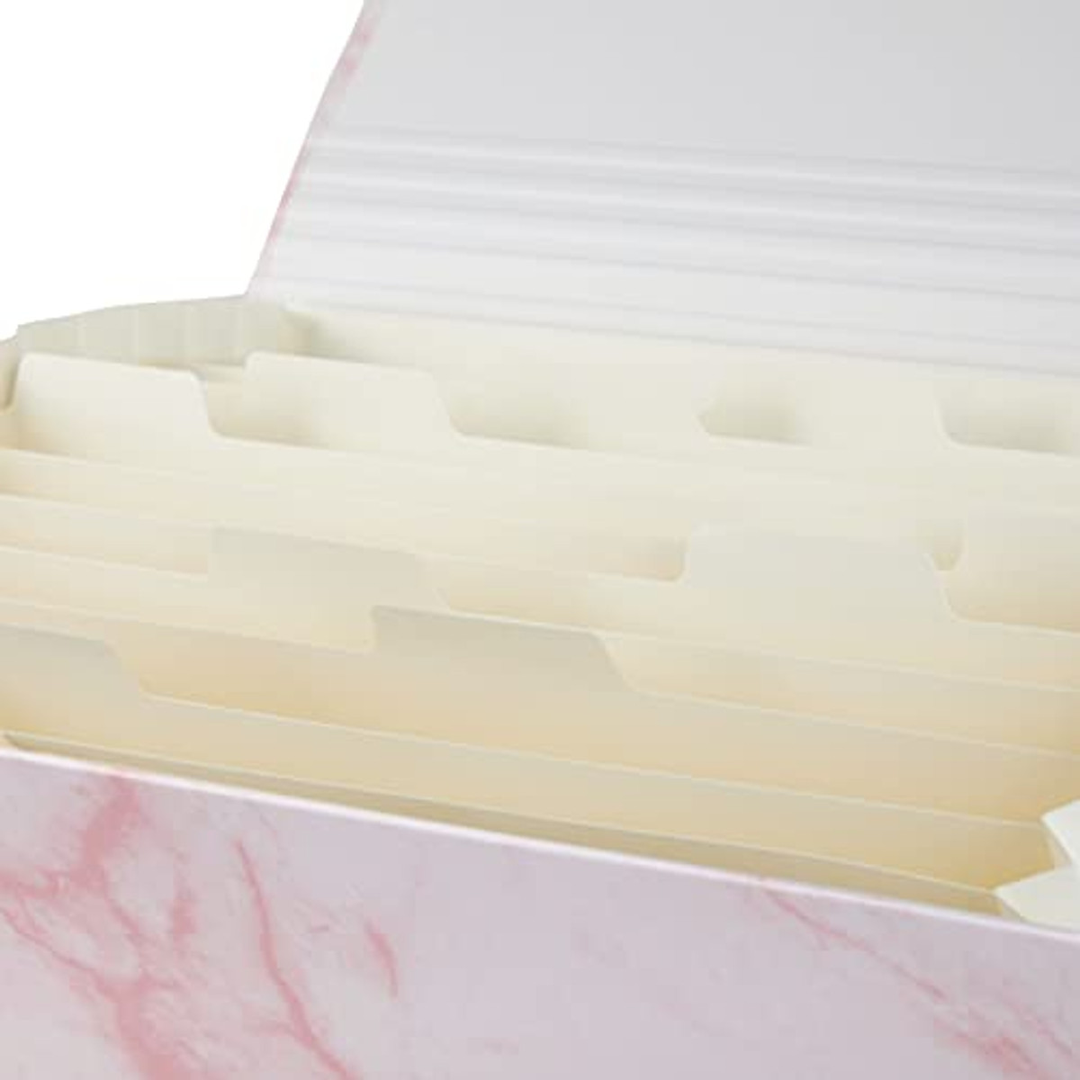 Paper Junkie Expanding Folder with 13 Pockets for Files, School and Office Supplies, Pink Marble (Letter Size, 13 x 9.5 x 1.7 in)