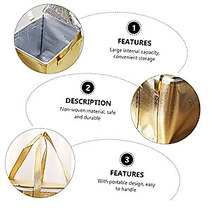 Abaodam 3pcs Baking Tote Zippered Tote Pizza Warmer Bags Insulated Foldable Tote Bag Insulated Shopping Bag Insulated Cooler Bags Thermal Lunch Bag Delivery Bag Heat Preservation Bag Cake