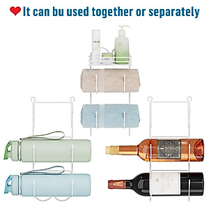 Wall Mount Metal Wire Towel Storage Shelf Organizer Rack Holder with 9 Compartments, Shelves for Bathroom Towels Towel Rack Holder Wall Mount Towel Holder Towel Rack Towel Rack Organizer White