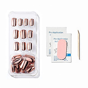 PopSockets: 30 Gel Nails and Matching PopGrip with Swappable Top for Phones and Tablets - Rose Gold Mirror