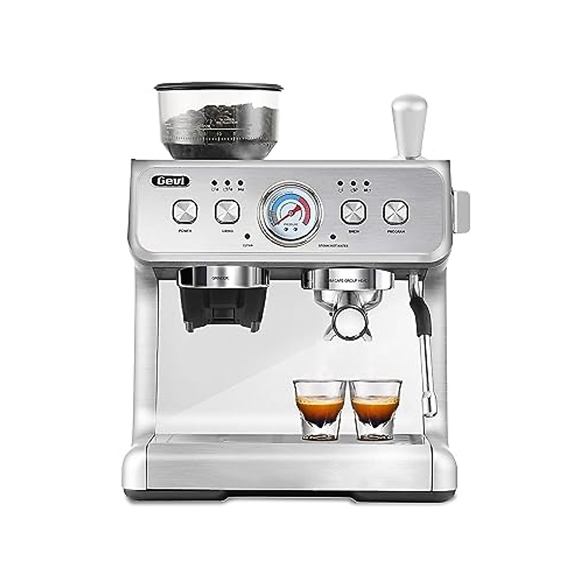 Gevi 20Bar Semi Automatic Espresso Machine With Grinder & Steam Wand – All in One Espresso Maker & Latte Machine for Home Dual Heating System