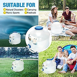 Collapsible Water Container,Portable Water Storage Containers,Collapsible Water Jug 5.3Gal,Camping Water Container with Spigot,Double Handle Foldable Emergency Water Storage for Camping,Hiking(1 Pack)