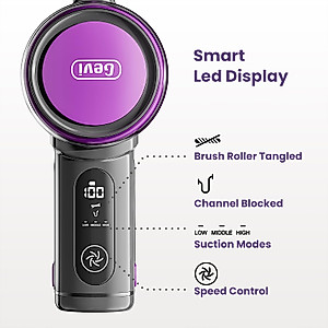 Cordless Vacuum Cleaner for Home | 400W Powerful Stick Vacuum | Long Runtime Detachable Battery | LED Display | Deep Clean for Hard Floor Carpet