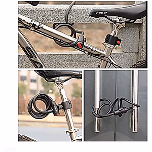 VIGAT Bicycle Lock, 120/180Cm, with Key Cable Lock, Suitable for Bicycle Tricycle Scooter Lock, Anti-Theft Mountain Bike Lock(Size:120cm)