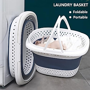 COFSODI Plastic Collapsible Laundry Basket - 23L(6 Gallon) Foldable Portable Laundry Hamper with Handles, Pop-up Storage Container/Organizer for Laundry, Car trunk, Camping, Indoor and Outdoor