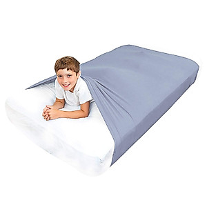 Special Supplies Sensory Bed Sheet for Kids Compression Alternative to Weighted Blankets - Breathable, Stretchy - Cool, Comfortable Sleeping Bedding (Grey, Twin)