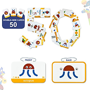 LiKee Wooden Pattern Blocks (37 Blocks& 50 Cards) (Third Edition)