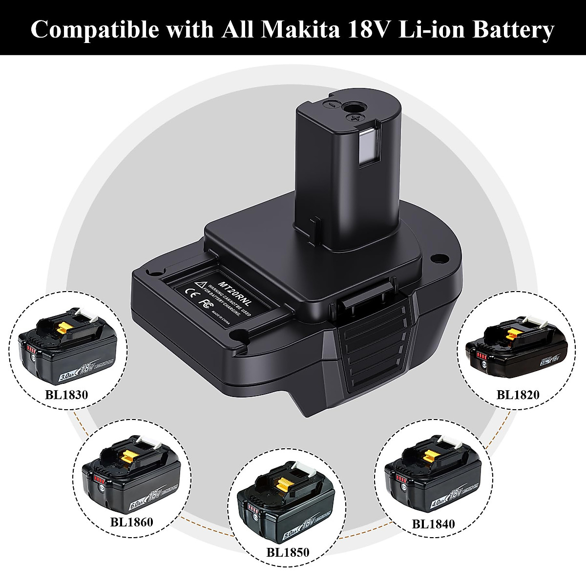 Simple Plus+ MT20RNL Battery Adapter Convert Makita Bl1860 18V Li-ion Battery to Ryobi 18V One+ Lithium-ion Battery Adatper, 100% Compatible with Original Tools