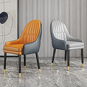 BAYCHEER Leather Contemporary Home Side Chair Parsons Chair of 21'' Wide Chairs - Black-White Set of 4