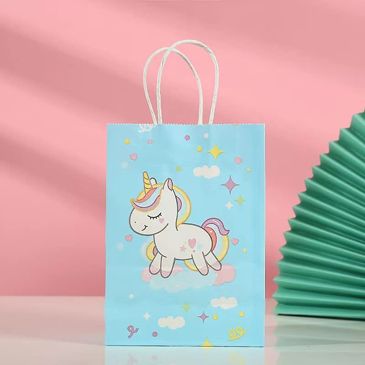 6 Pcs Pastel Party Bags Gift Bags 16x8x22cm Colored Paper Bags with handle Paper Party Bags for Kids Party Wedding Birthday Baby Shower Treat Favor Celebrations