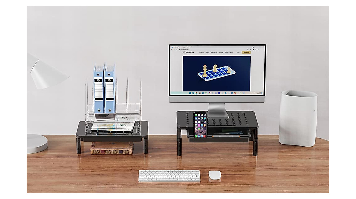 Zimilar Adjustable Monitor Stand Riser w/ Drawer - 2 Pack