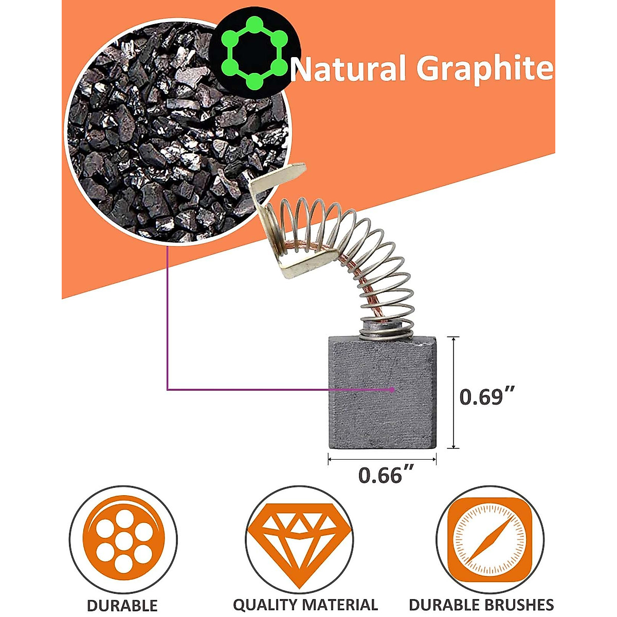 614367-00 Replacement Carbones para Accessories, 4-Pack Carbon Motor Brush Compatible with D24000 / DW713 / DW715 / DW716, Also Replaces 5140024-30/0502025007 / 999044