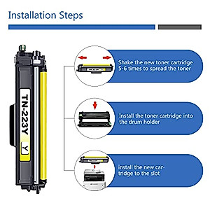 BIGSPCE Compatible TN223Y TN-223Y Standard Yield Toner Cartridge Replacement for Brother MFC-L3770CDW L3710CW HL-3210CW 3230CDW 3230CDN DCP-L3510CDW Printer (1 Pack, Yellow)
