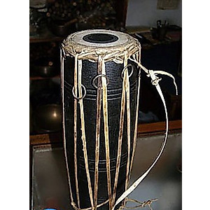 Himalayan Craft Madal Drum Wooden Nepali Folk Instrument Authentic Design 16 IN Large Drum Madal For Fun, For All Age Groups Of Musicians, Gift Birthday Party - Hand Carved In Nepal