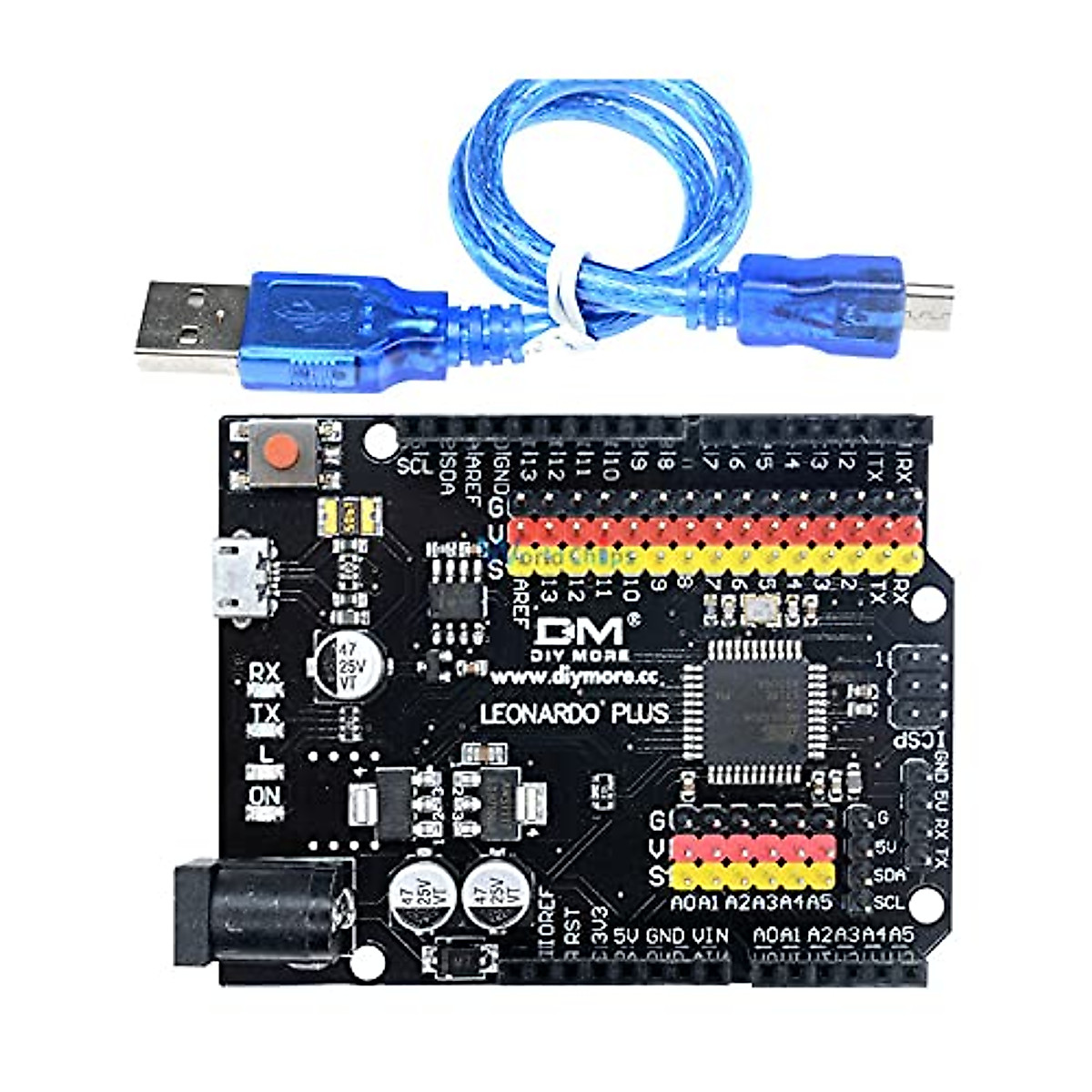 for Leonardo R3 Plus Board CH340 CH340G ATmega32U4 ATmega32U4-AU Microcontroller Board Module for Arduino Compatible with Cable