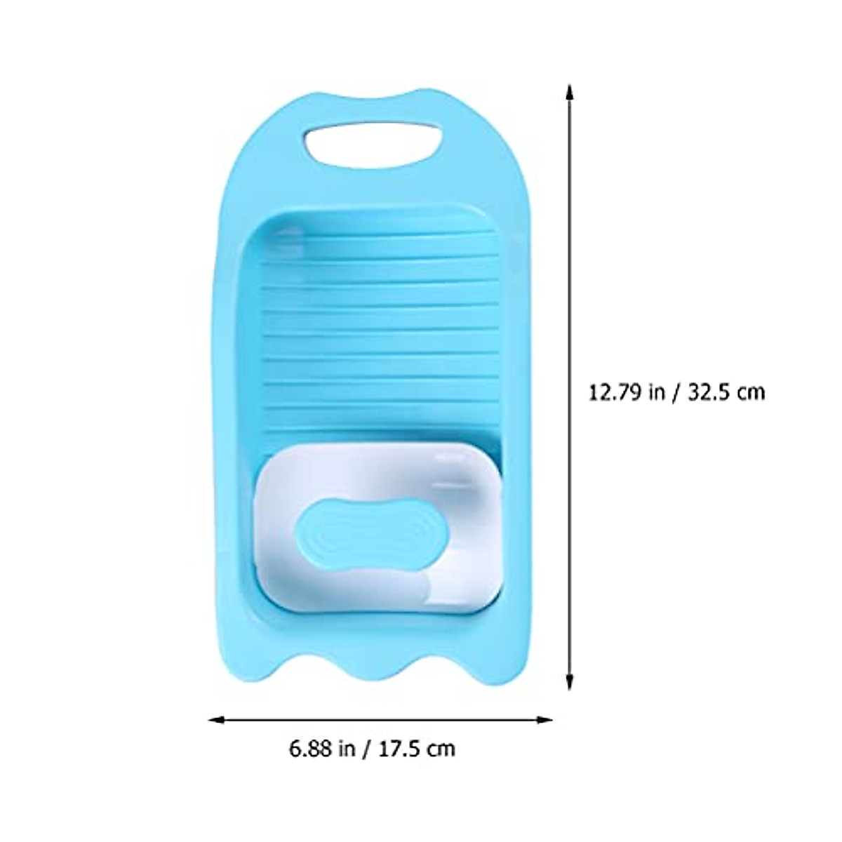 DOITOOL Washboard Basin for Hand Washing Clothes, Mini Hand Wash Board Non-slip Plastic Washing Board Washtub Cleaning Basin