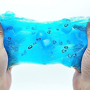 Blue Jelly Cube Slime, Soft Jelly Clay Slime Sugar Blitz for Girls Boys, Blue Contton Candy Slime kit Party Favors