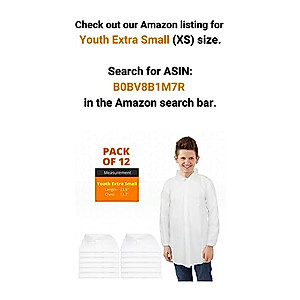 Disposable Lab Coats for Kids, 12 Pack - Lab Coats for Kids Science Party (Youth Medium)
