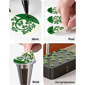 iDOO Hydroponics Garden Kit with 50pcs Plant Labels, 102pcs Seed Pot Stickers, 6pcs Cactus Covers