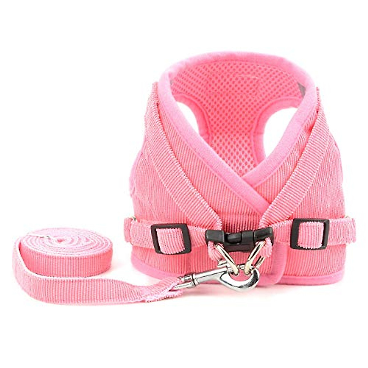 SELMAI Comfortable Cat Harness and Leash Kitten Vest No Pull No Choke Escape Proof Soft Mesh Reflective for Puppy Extra-Small/Small Dogs Walking Corduroy Jacket Adjustable Breathable Lightweight