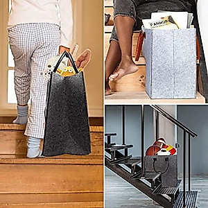TPALPKT Felt Sundries Storage Bucket Step Platform Stairwell Basket Storage Sundries Storage Basket Felt Storage Box Cloth Bedroom