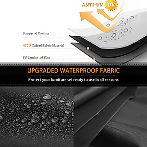 CKCLUU Patio Furniture Set Cover Outdoor Sectional Sofa Set Covers Outdoor Table and Chair Set Covers Water Resistant Large 98 Inch L x 78 Inch W x 32 Inch H