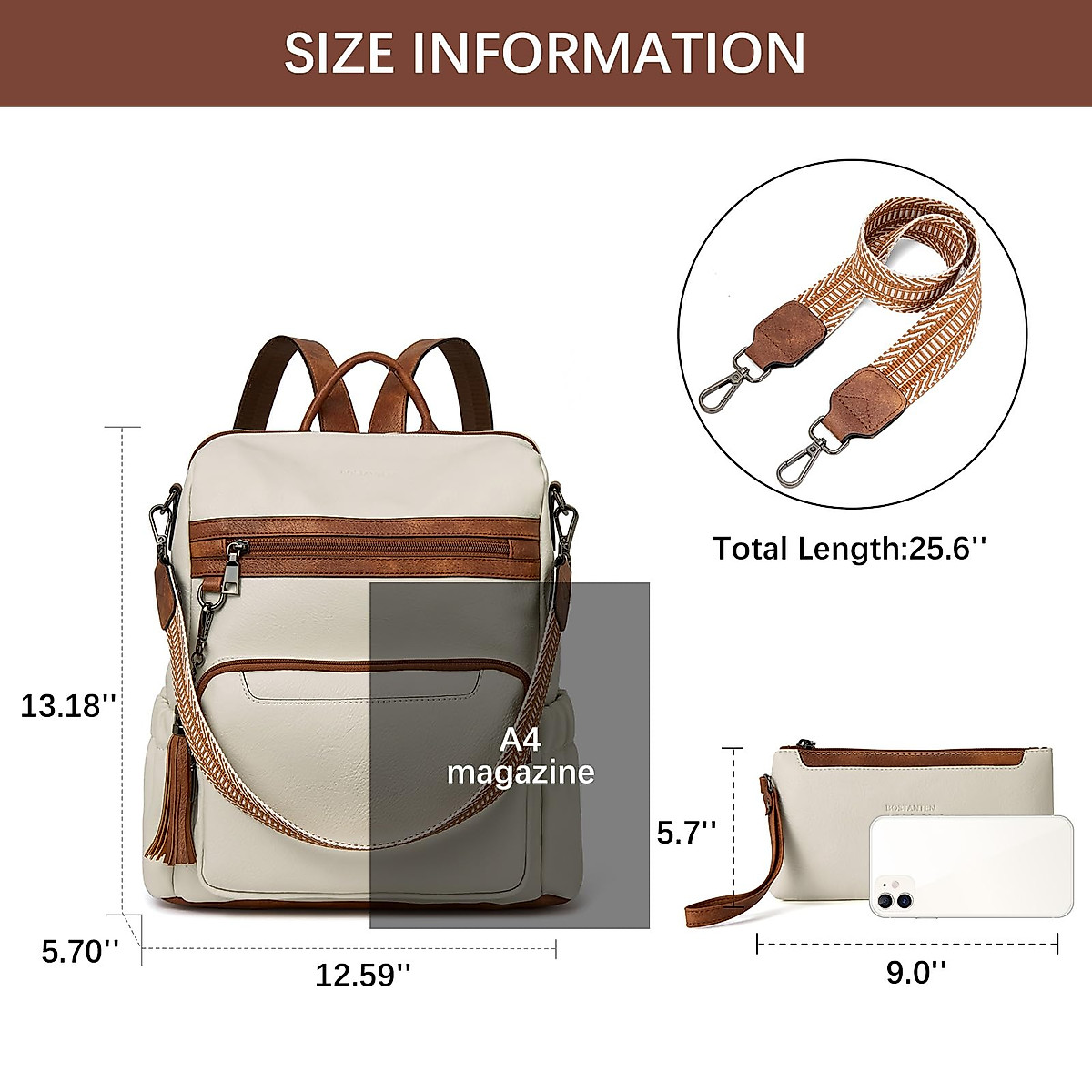 BOSTANTEN Small Wallet For Women ＆ Backpack for women