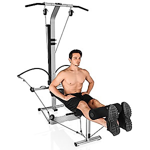 FITINDEX Home Gym Station 320lbs, Multifunctional Pulley Strength Machine with 63 Workouts, Rowing, Bench Press, Squat, Full Body Training Exercise Equipment for Women Men