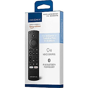 Insignia Remote (NS-RCFNA-21 Rev E) with Microphone for Fire TV - Black (Renewed)