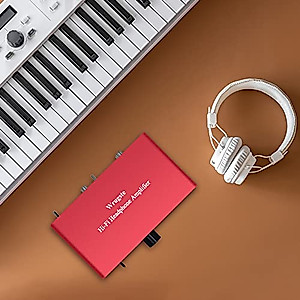 Wrugste Hi-Fi Headphone Amplifier and Preamp Stereo Earphone Amp Plug and Play with BAL/RCA Input 3.5mm/6.35mm Output Give Earbuds Earphones and Headphones Extra Boost and Control