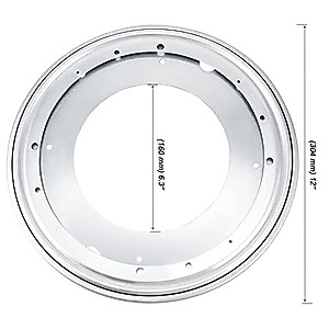 MOUYAT 4 Pack 12 Inch Lazy Susan Hardware, 1100lbs Capacity 5/16 Thick Heavy Duty Ball Bearings Turntable Base with Rubber Pads for 360 Degree Rotating Table, Display Plate, Serving Tray, Silver