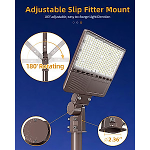 6PCS LED Parking Lot Lights 150W 120W 90W, LED Shoebox Light 5000K Adjustable Slip Fitter, UL Listed Outdoor Pole Light with Photocell, IP65 Waterproof Commercial Street Area Flood Lighting 100-277V
