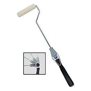 ROLLINGDOG Mini Roller - 4Inch Extender Multi Angle Long Handle with Velour Paint Cover for Detail Painting at Awkward Corners and Architrave, Behind Radiators(Overall Length 19In)