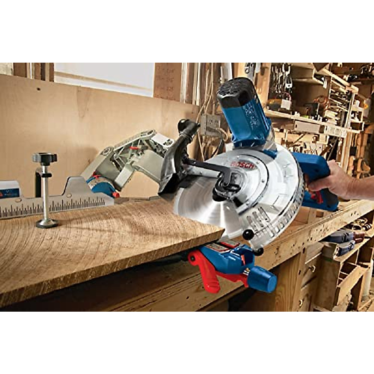 BOSCH GCM12SD 15 Amp 12 Inch Corded Dual-Bevel Sliding Glide Miter Saw with 60 Tooth Saw Blade