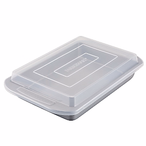 Farberware Nonstick Bakeware Baking Pan With Lid / Nonstick Cake Pan With Lid, Rectangle - 9 Inch x 13 Inch, Gray