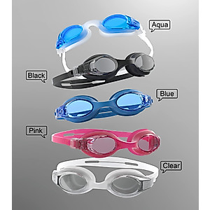 RABIGALA Swim Goggles, No Leaking Anti-Fog UV Protection with Ear Plugs and Protection Case, for Junior Men Womens (Black)