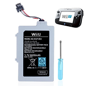 UCEC 6600mAh Wii U Gamepad Battery Replacement Rechargeable Battery Pack Wii Accessories for Nintendo Wii U Gamepad WUP-010, WUP-012