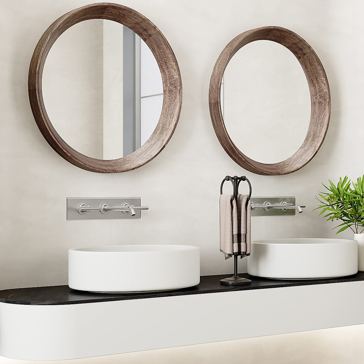 BGL Hand Towel Holder Stand for Bathroom, Hand Towel Stand for Bathroom Counter, Free Standing Towel Racks for Bathroom with Weighted Wood Base,19" High-Oil Rubbed Bronze