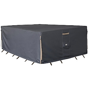 Garden Balsam Heavy Duty Waterproof Patio Furniture Covers,Fading Resistant Outdoor Table and Chair Covers Rectangular 98"Wx 78"D x 28"H Dark Grey